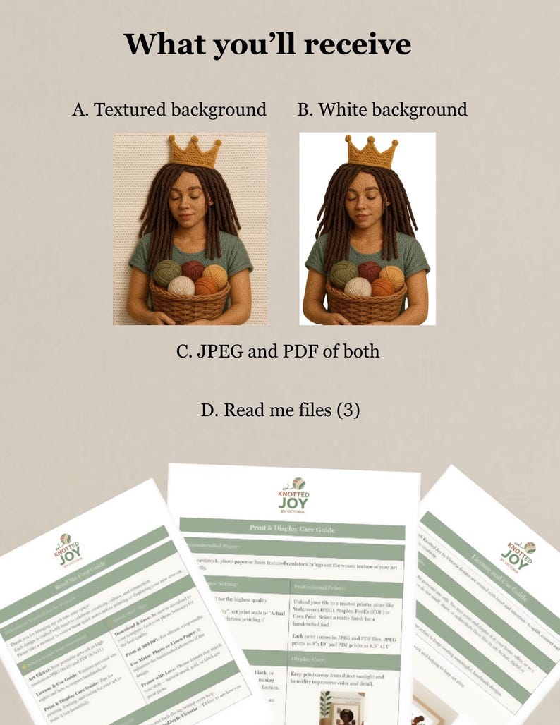 Queen Yarn Art Print: Crochet Crown, Woman Portrait (digital Download ...