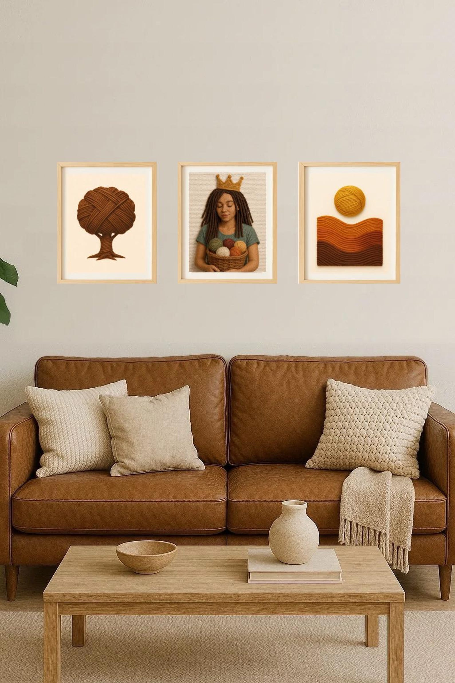 Queen Yarn Art Print: Crochet Crown, Woman Portrait (digital Download ...