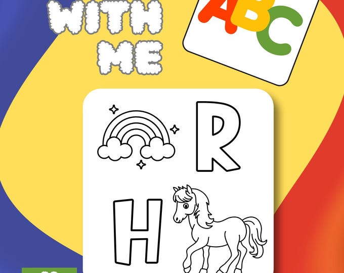 Printable Alphabet Coloring Book: 28 Pages, Educational (digital ...