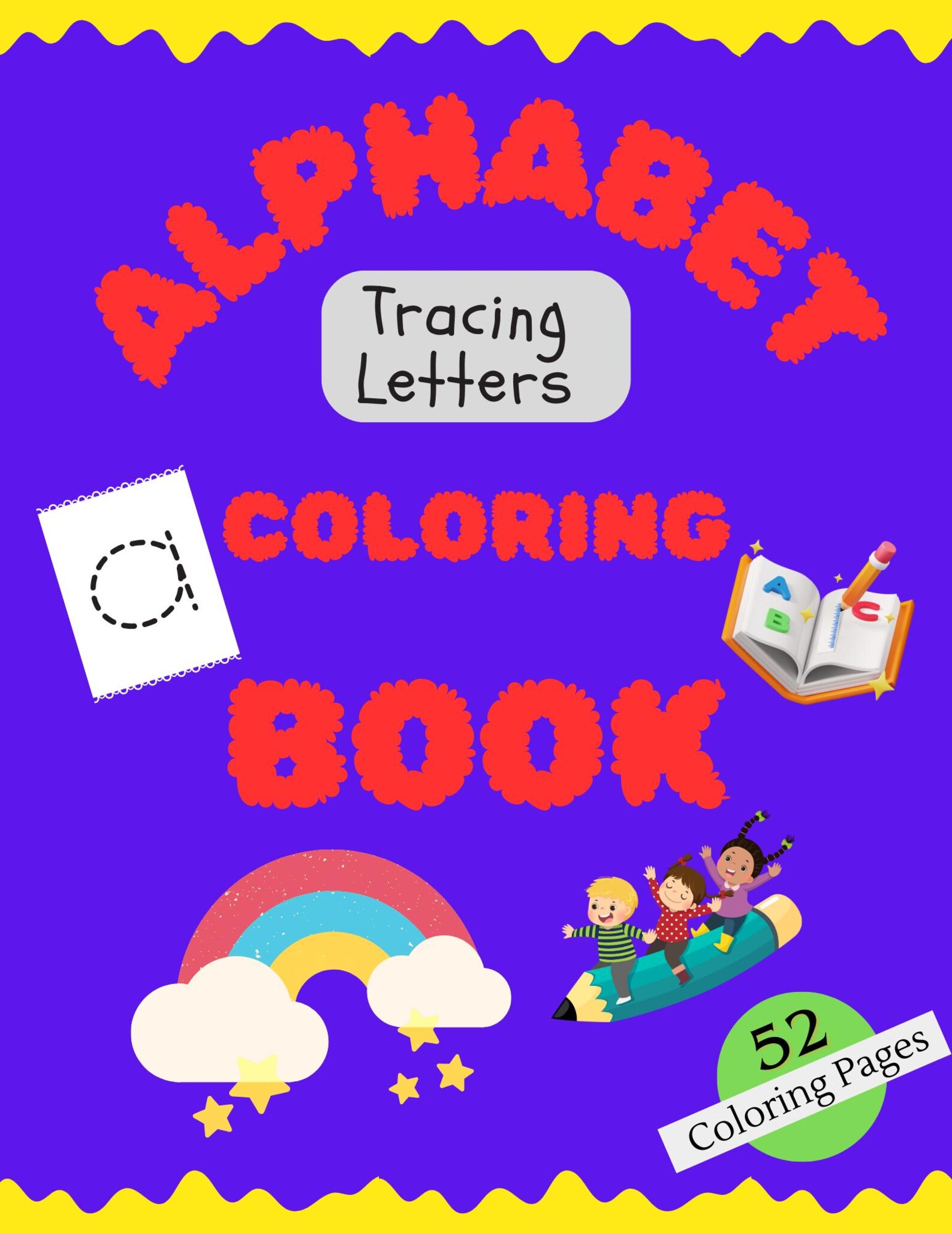 Alphabet Coloring & Tracing Book 52 Coloring Pages Printable Pages ...