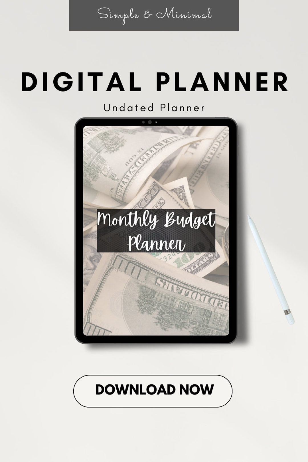 Monthly Budget Planner Digital Finance Planner Finance Tracker Money ...
