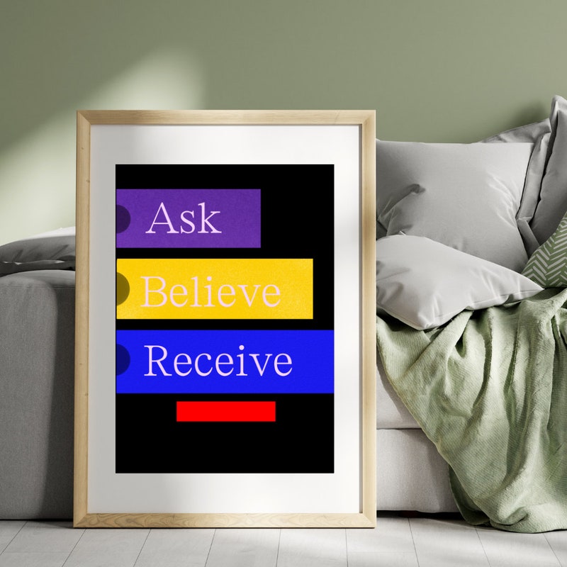 Ask Believe Receive - Etsy