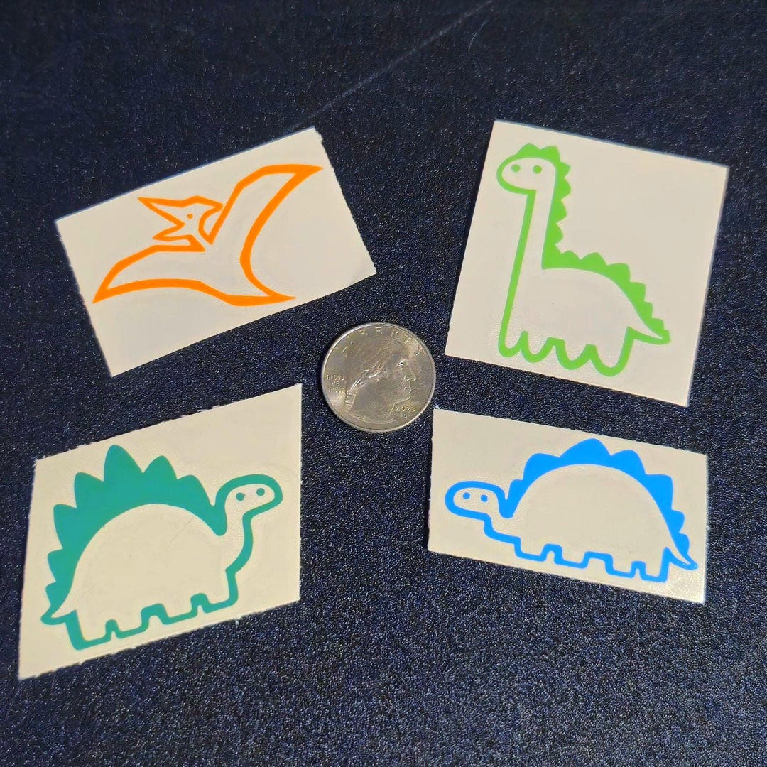 Cute Dinosaur 4-pack Decals for Switch, Laptop, Consoles, PC, Cars ...