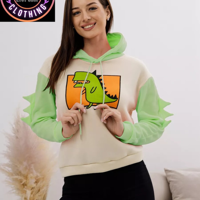 Dinosaur Anime Hoodie - Etsy