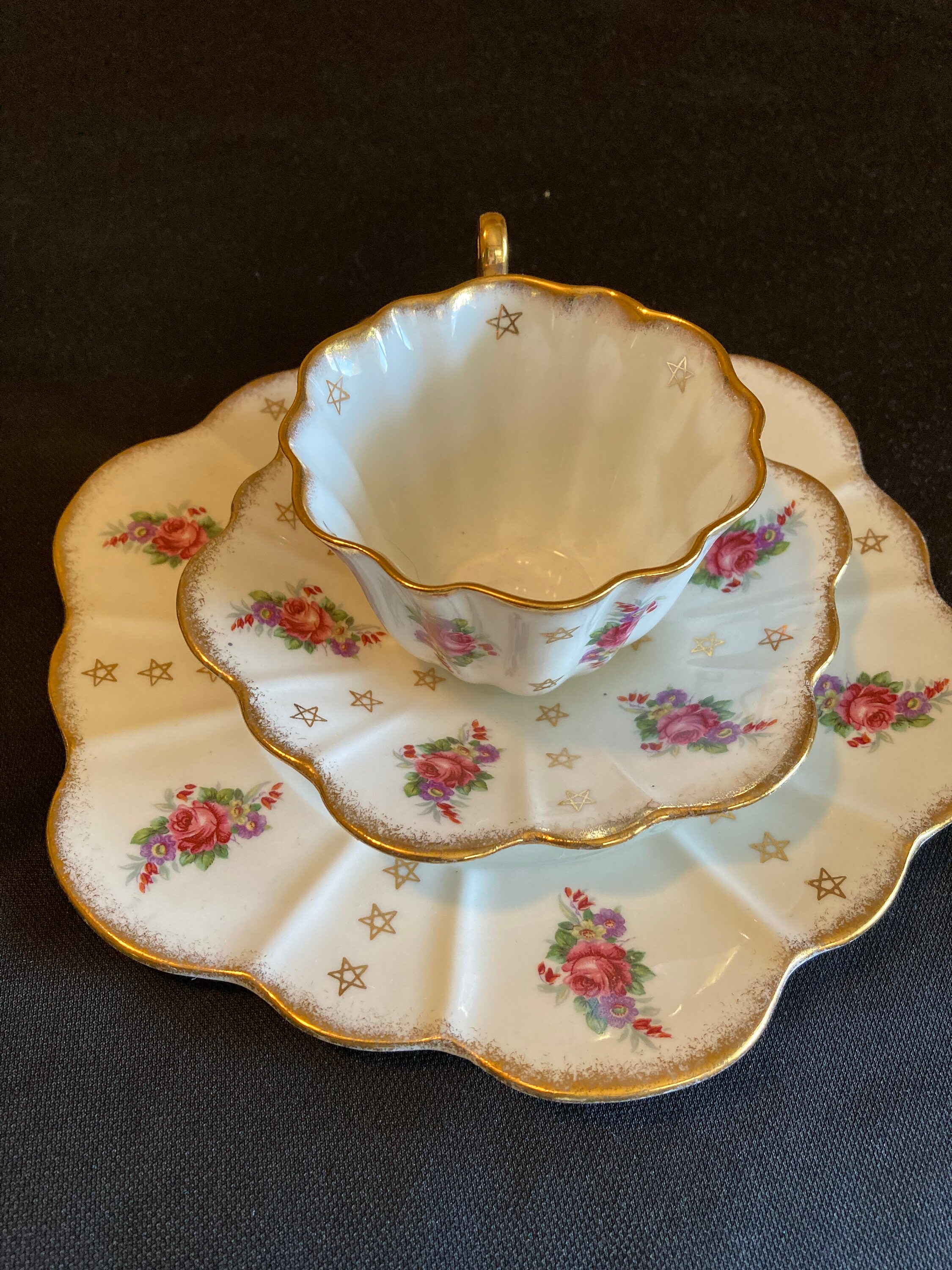 Royal Stuart Bone China Eastern Star Masonic 3 Piece Teacup Saucer ...