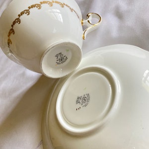 EB Foley Teacup & Saucer Blue and Gold Tea Rose Floral 3572 C1940s - Etsy