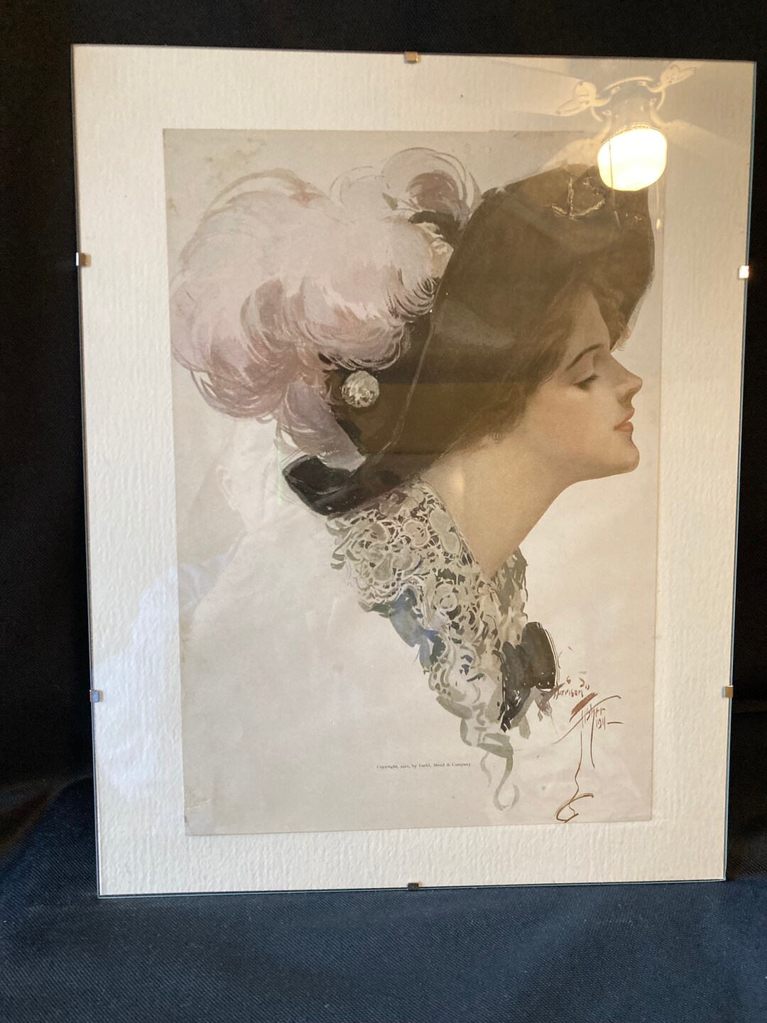 Harrison Fisher American Belles 1911 Plate Print Mead & Company Black ...