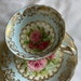 EB Foley Teacup & Saucer Blue and Gold Tea Rose Floral 3572 C1940s - Etsy