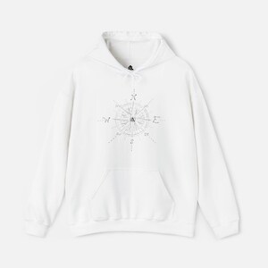 Compass Rose Hoodie, Travel & Adventure Sweatshirt, Nautical Hiking ...
