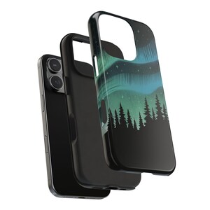Northern Lights Pine Tree Phone Case: Tough, Mystical Nature Cover - Etsy