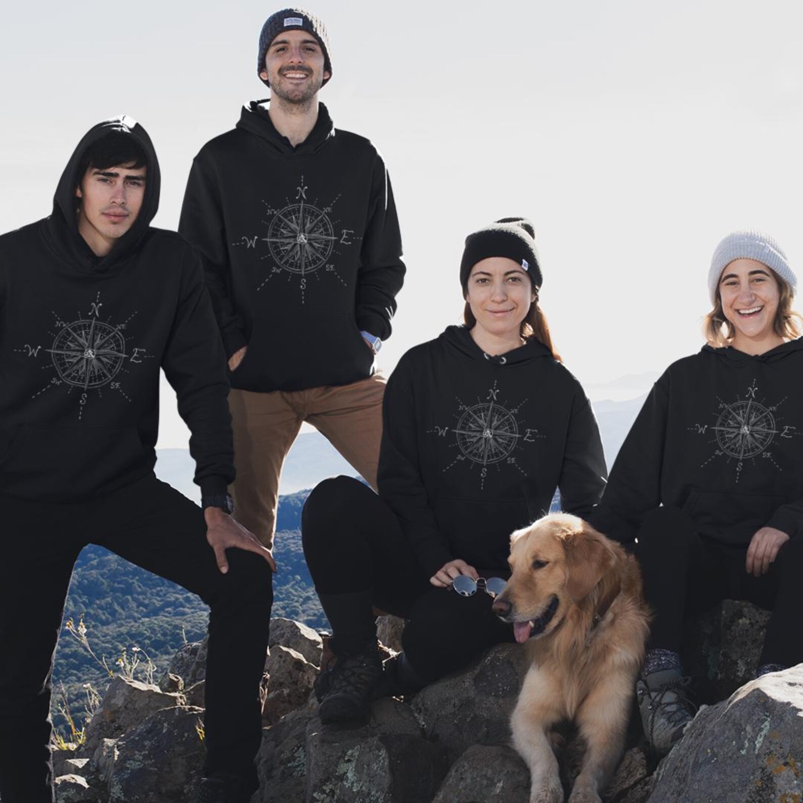 Compass Rose Hoodie, Travel & Adventure Sweatshirt, Nautical Hiking ...