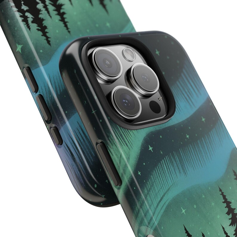 Northern Lights Pine Tree Phone Case: Tough, Mystical Nature Cover - Etsy