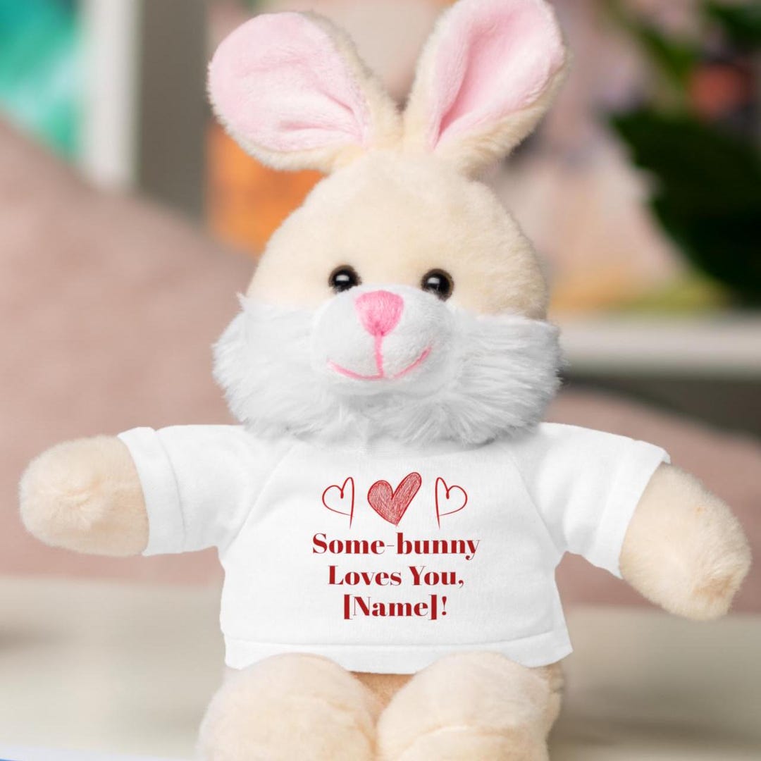 Personalized Bunny Stuffed Animal, "some-bunny Loves You" Plush Toy ...