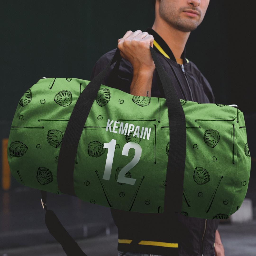 Personalized Baseball Duffel Bag: Custom Jersey Number, Sporty Travel ...