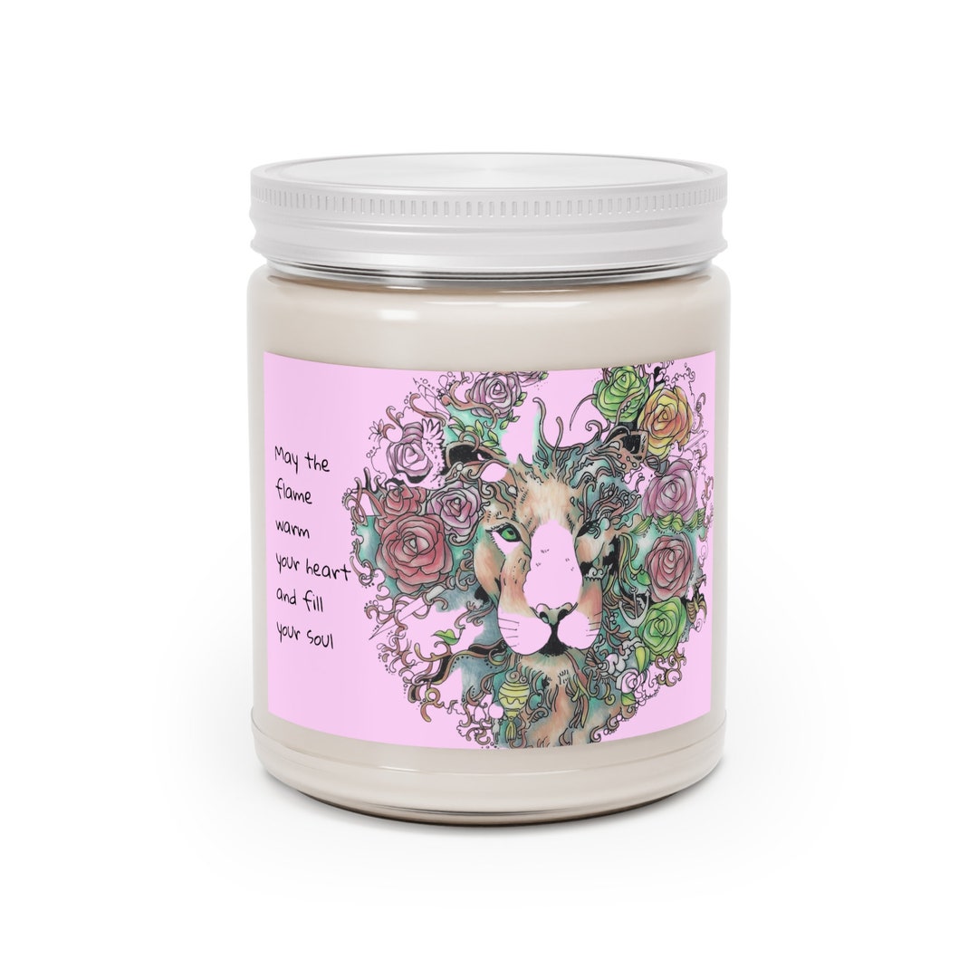 Scented Candles, 9oz, Lion Artwork, Original, Colorful, Gift, Mom ...