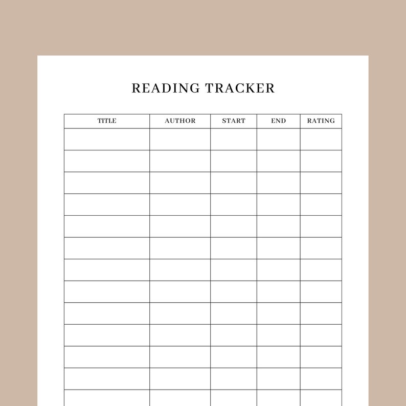 7 Printable Book Review Trackers Reading Log Digital Books to Read List ...
