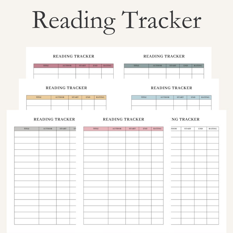 7 Printable Book Review Trackers Reading Log Digital Books to Read List ...