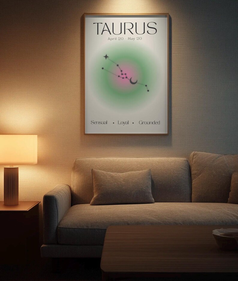 Taurus Star Sign Printable • Constellation Poster Zodiac • Minimalist ...