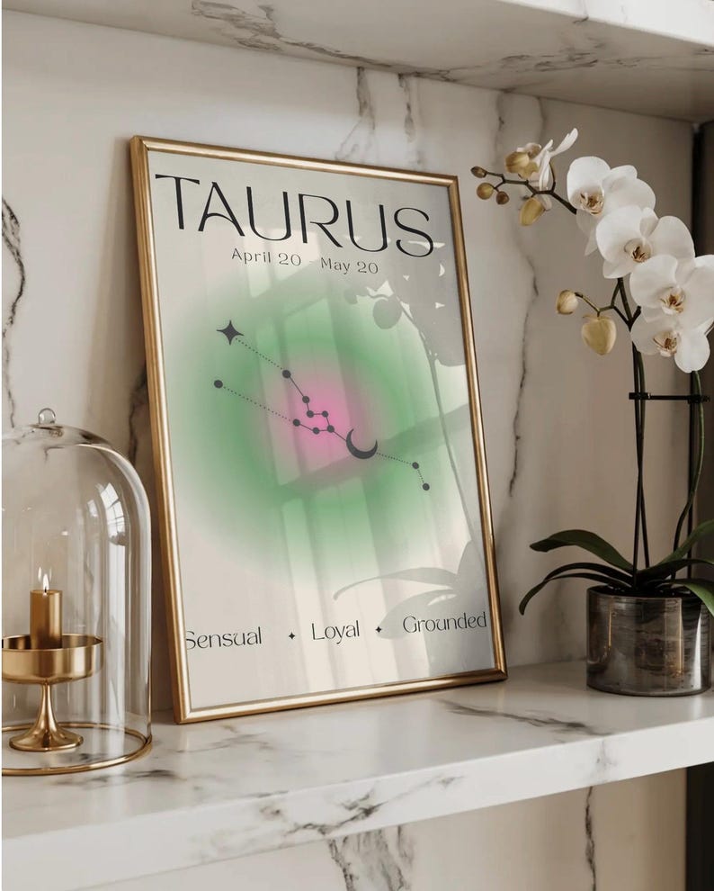 Taurus Star Sign Printable • Constellation Poster Zodiac • Minimalist ...