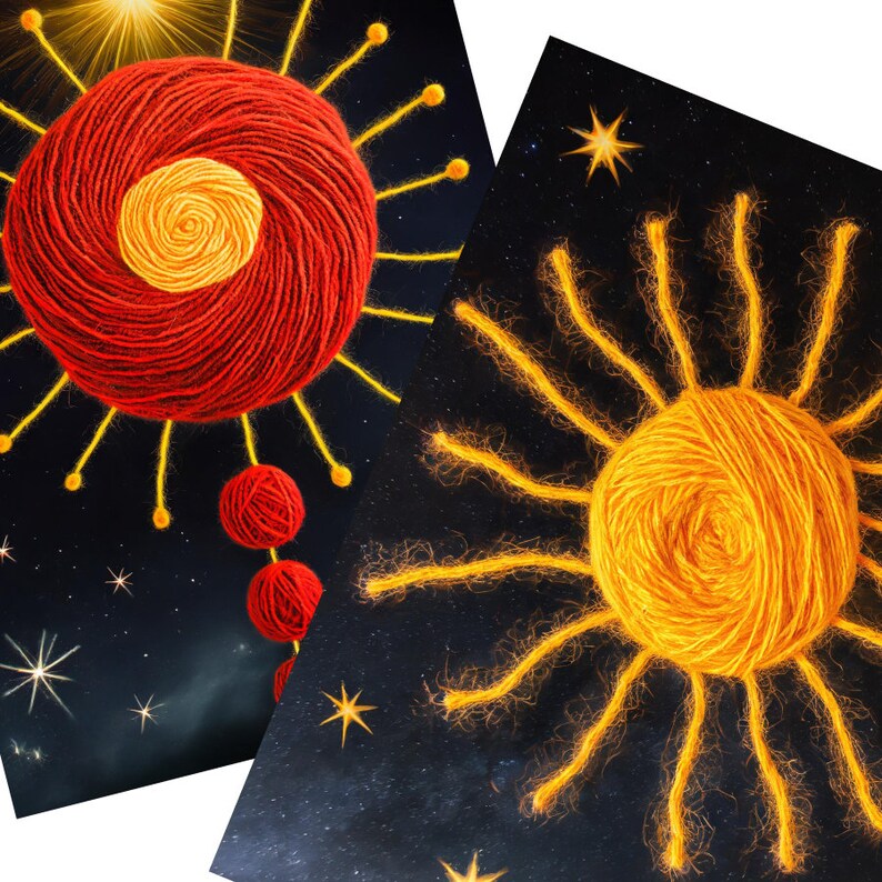 10 Celestial Planets Clipart, Magic Knitting Space Solar System, Galaxy ...