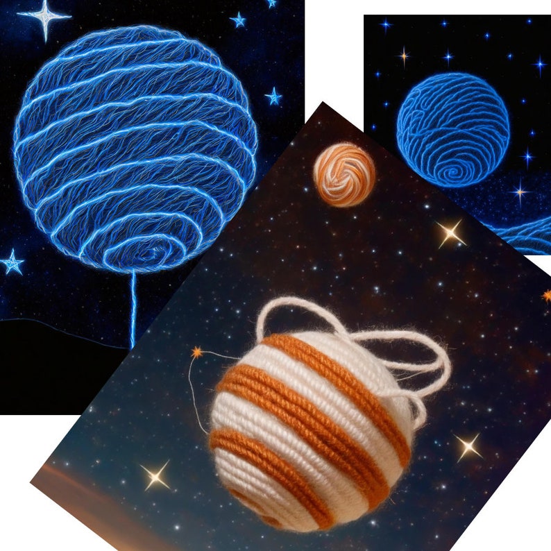 10 Celestial Planets Clipart, Magic Knitting Space Solar System, Galaxy ...