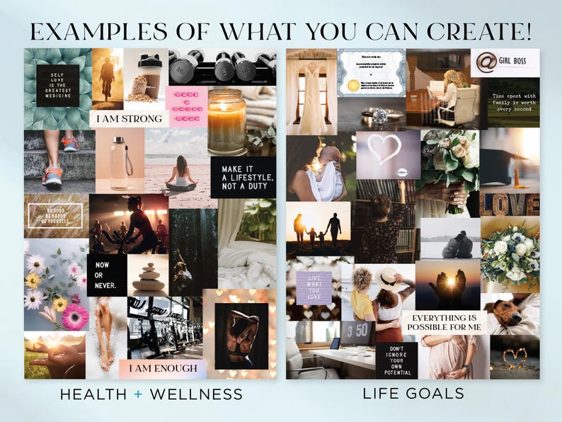 Printable Vision Board Images BUNDLE Digital Download Manifest ...