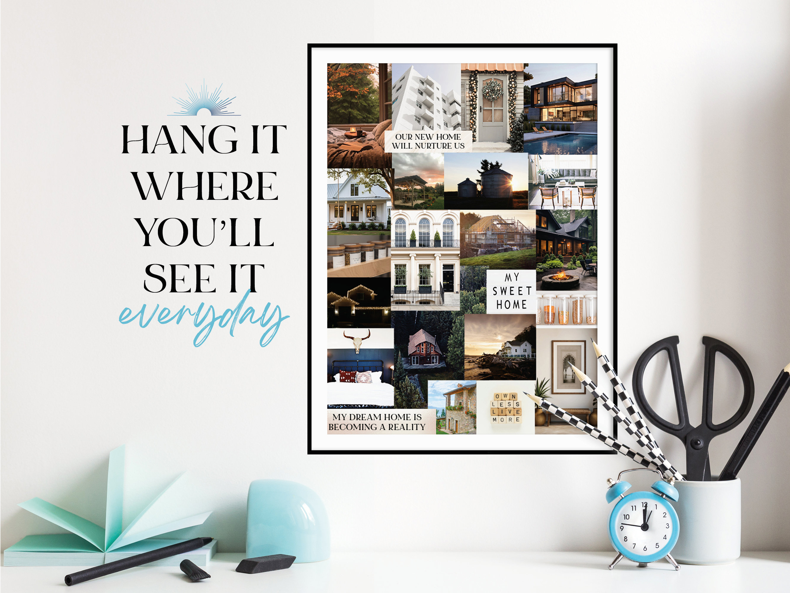 Home Life Printable Vision Board Images Digital Download Manifest Dream ...