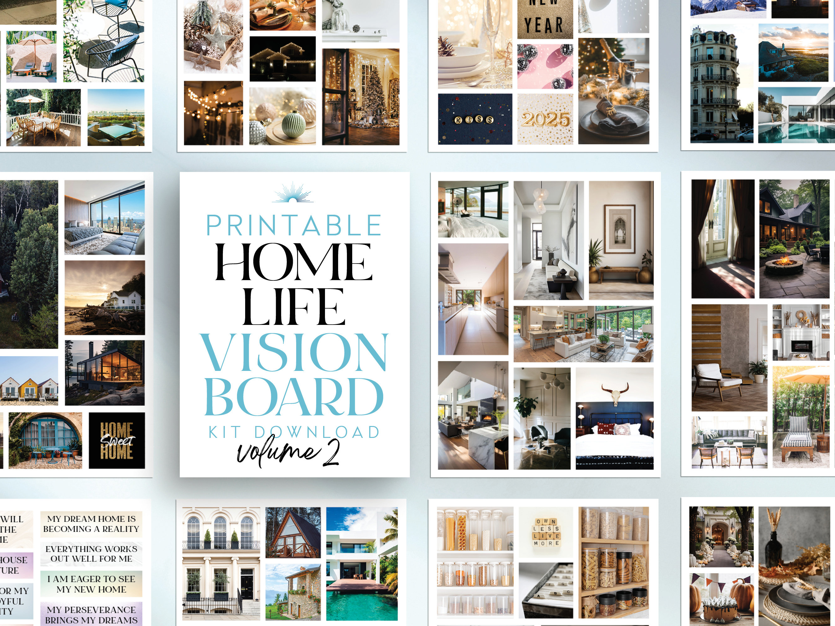 Home Life Printable Vision Board Images Digital Download Manifest Dream ...