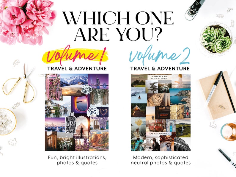 Travel Printable Vision Board Images Digital Download Manifest ...