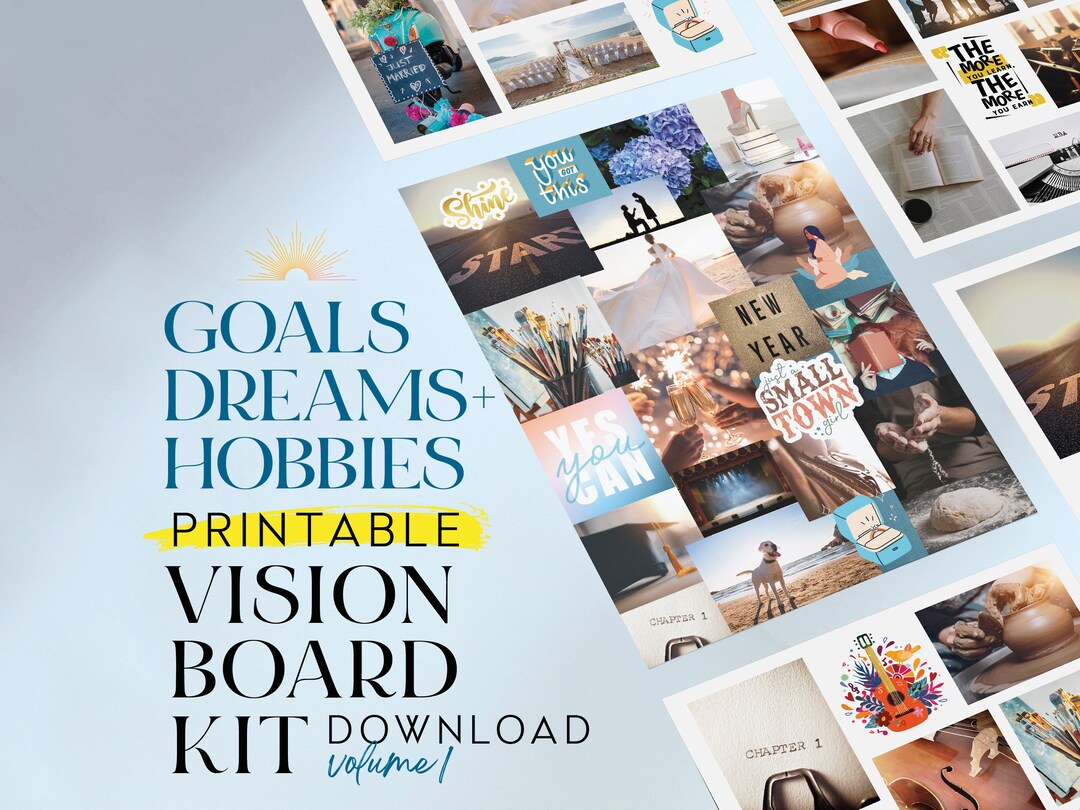 Goals Printable Vision Board Images Digital Download Manifest Dreams ...