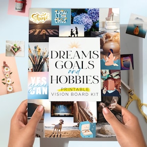 Printable Vision Board Kit Download: Dreams, Goals Hobbies Manifest ...