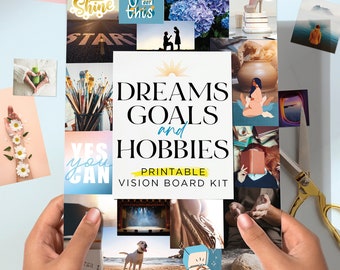 Printable Vision Board Kit Download: Dreams, Goals Hobbies Manifest ...