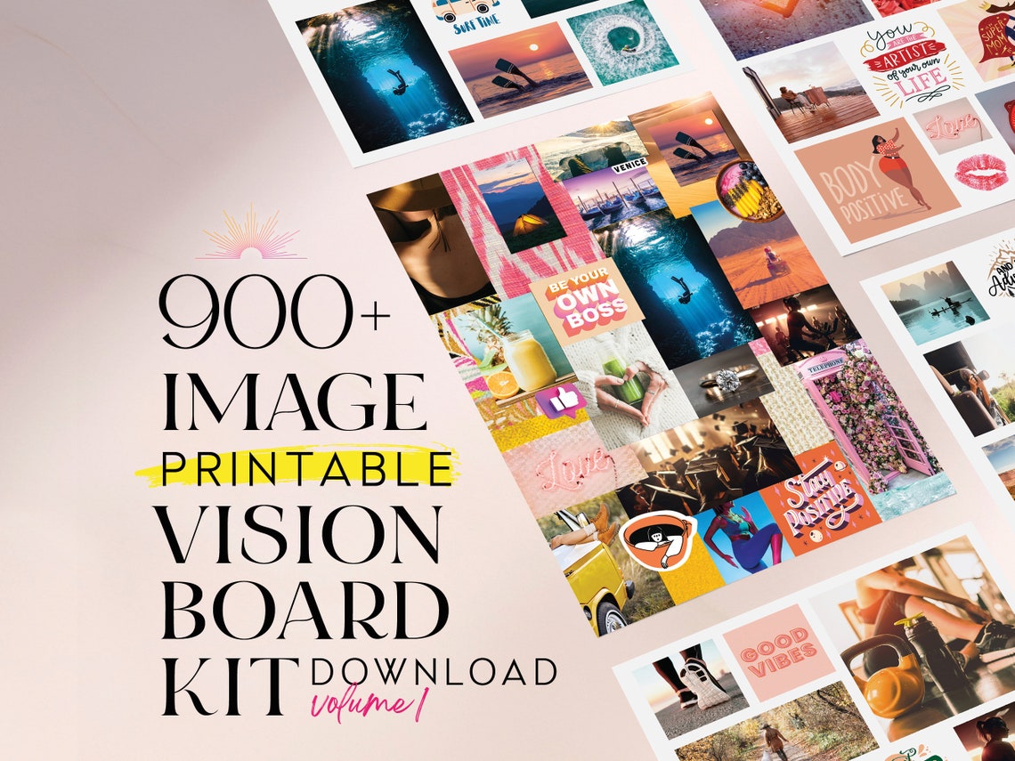 Printable Vision Board Images BUNDLE Instant Digital Download Manifest ...