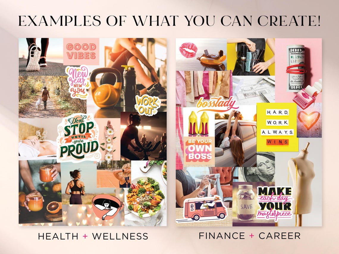 Printable Vision Board Images BUNDLE Instant Digital Download Manifest ...