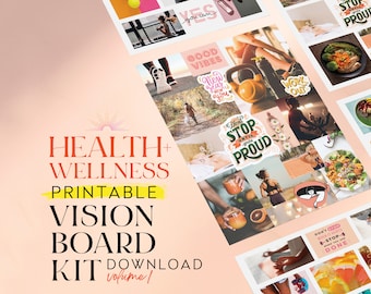 Printable Vision Board Images Bundle Instant Digital Download Manifest Happiness With Positive ...