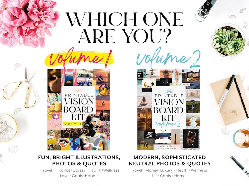 Printable Vision Board Images BUNDLE Instant Digital Download Manifest ...
