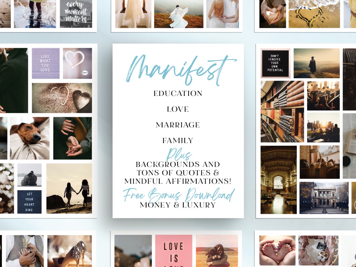 Life Goals Printable Vision Board Images Digital Download Manifest Your ...