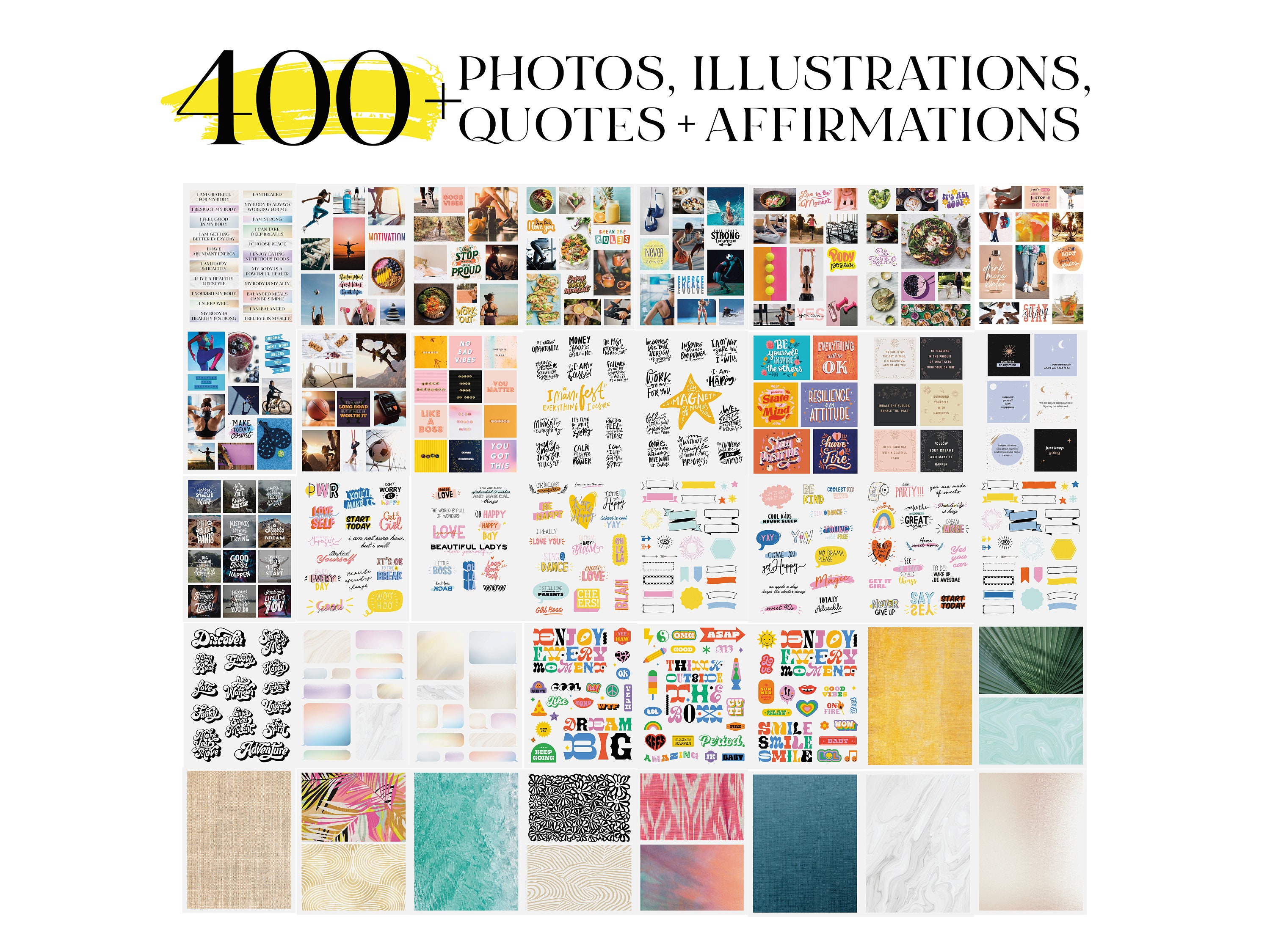 Wellness Printable Vision Board Images Digital Download Manifest ...