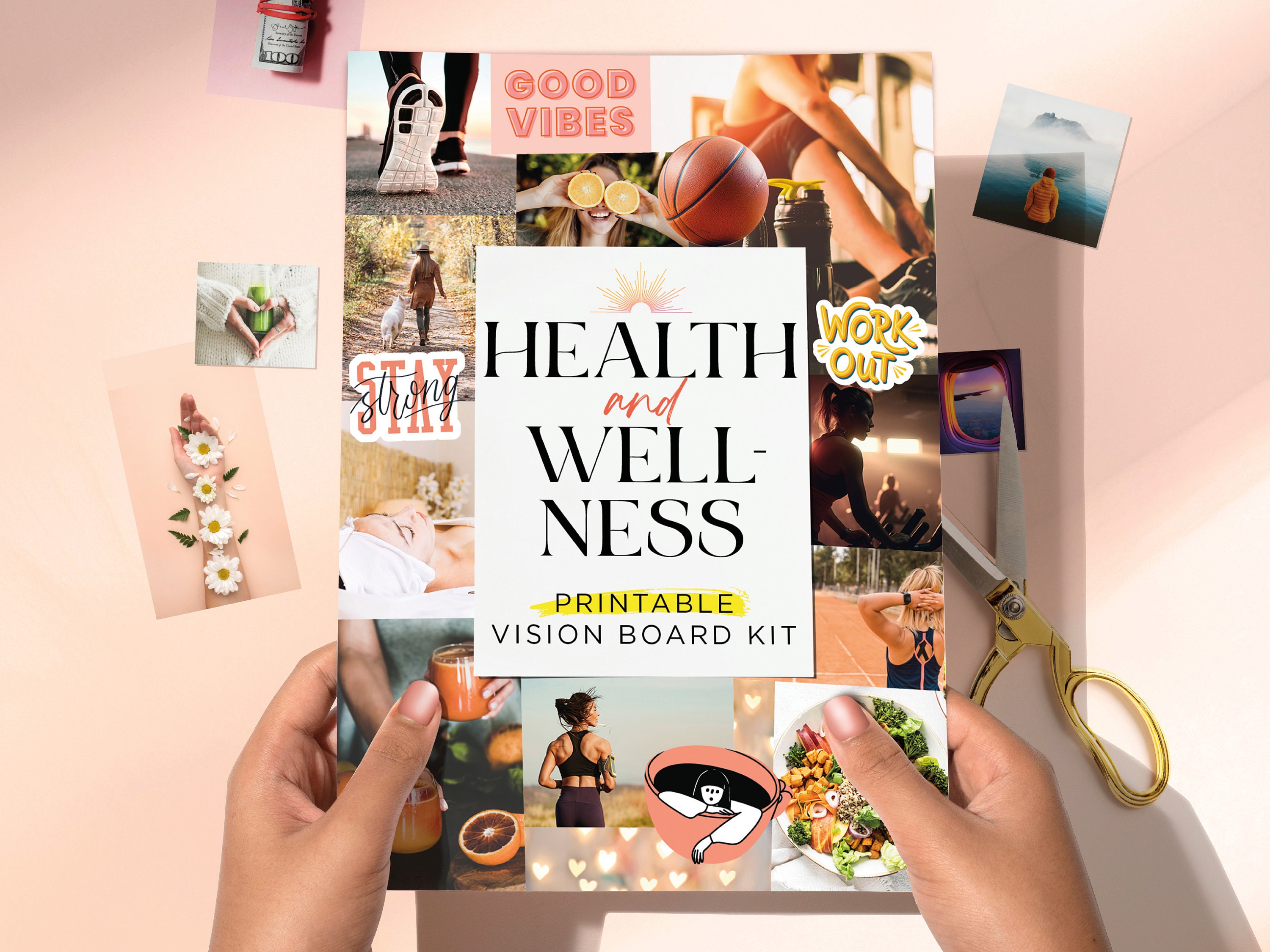 Wellness Printable Vision Board Images Digital Download Manifest ...
