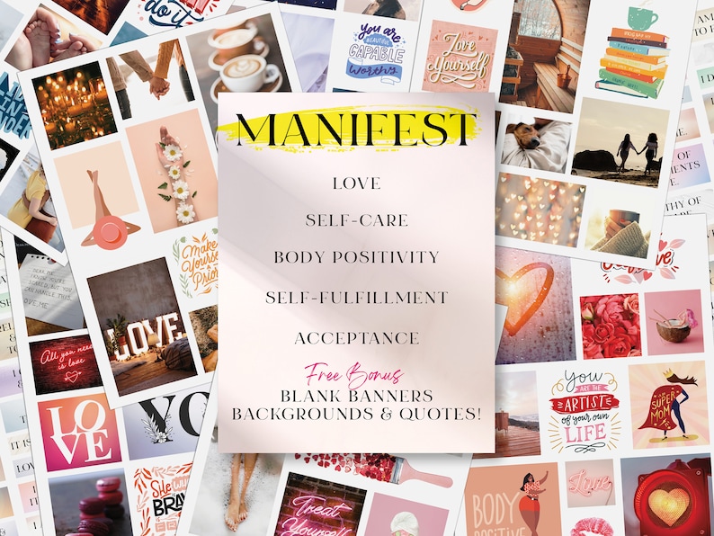 Love Vision Board Images Digital Download Manifest Mental Health Self ...