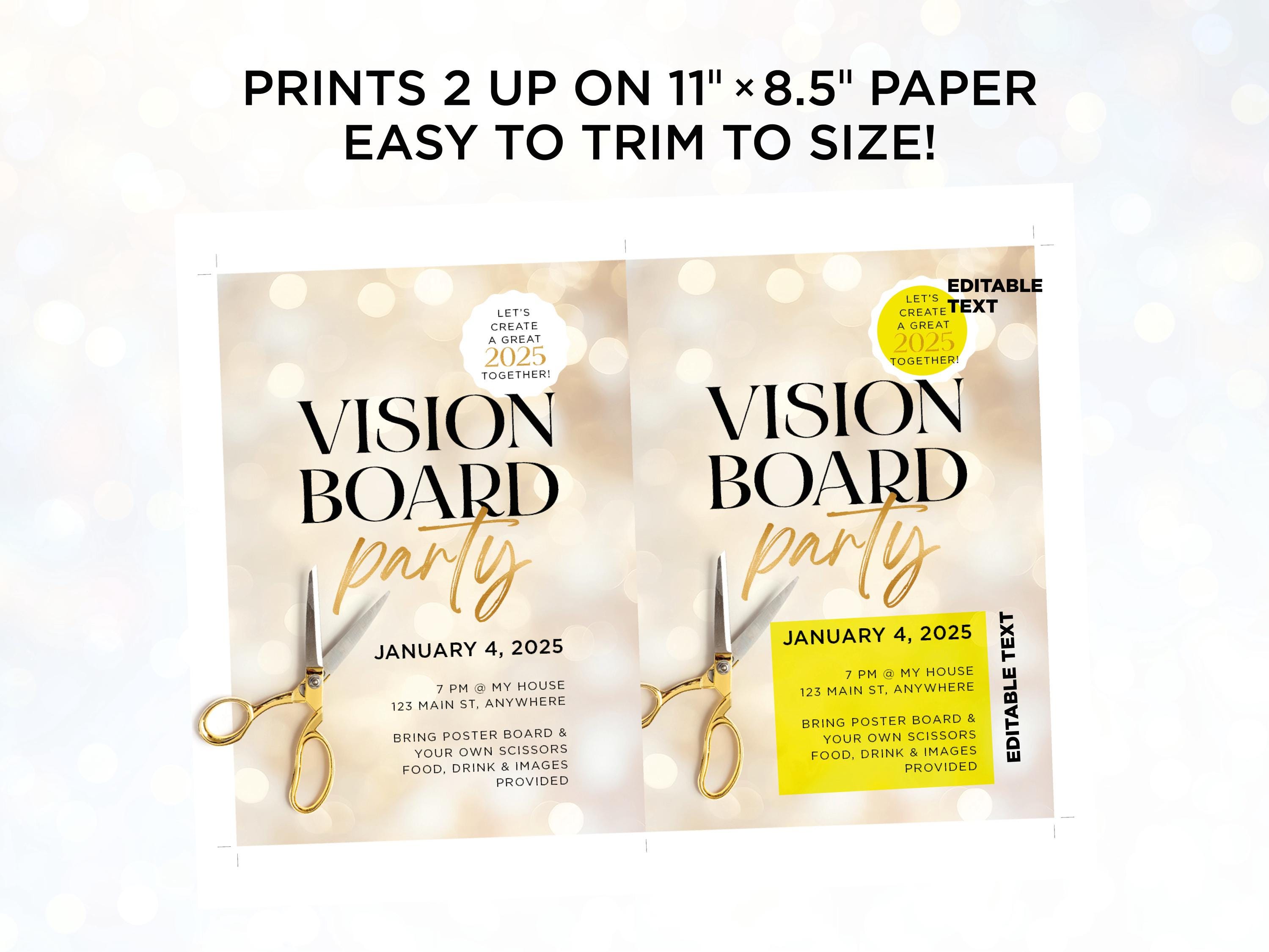 Vision Board Party Editable Canva INVITATION TEMPLATE Digital Printable ...