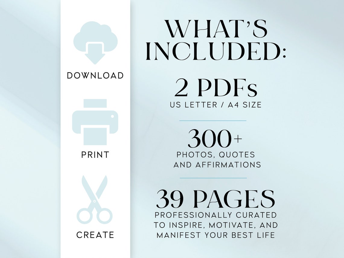 Home Life Printable Vision Board Images Digital Download Manifest Dream ...