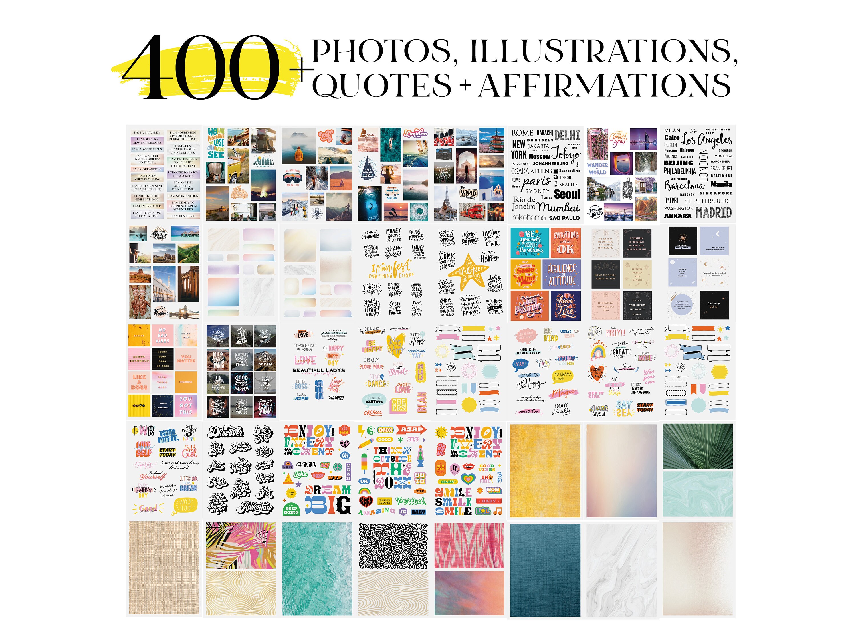 Travel Printable Vision Board Images Digital Download Manifest ...