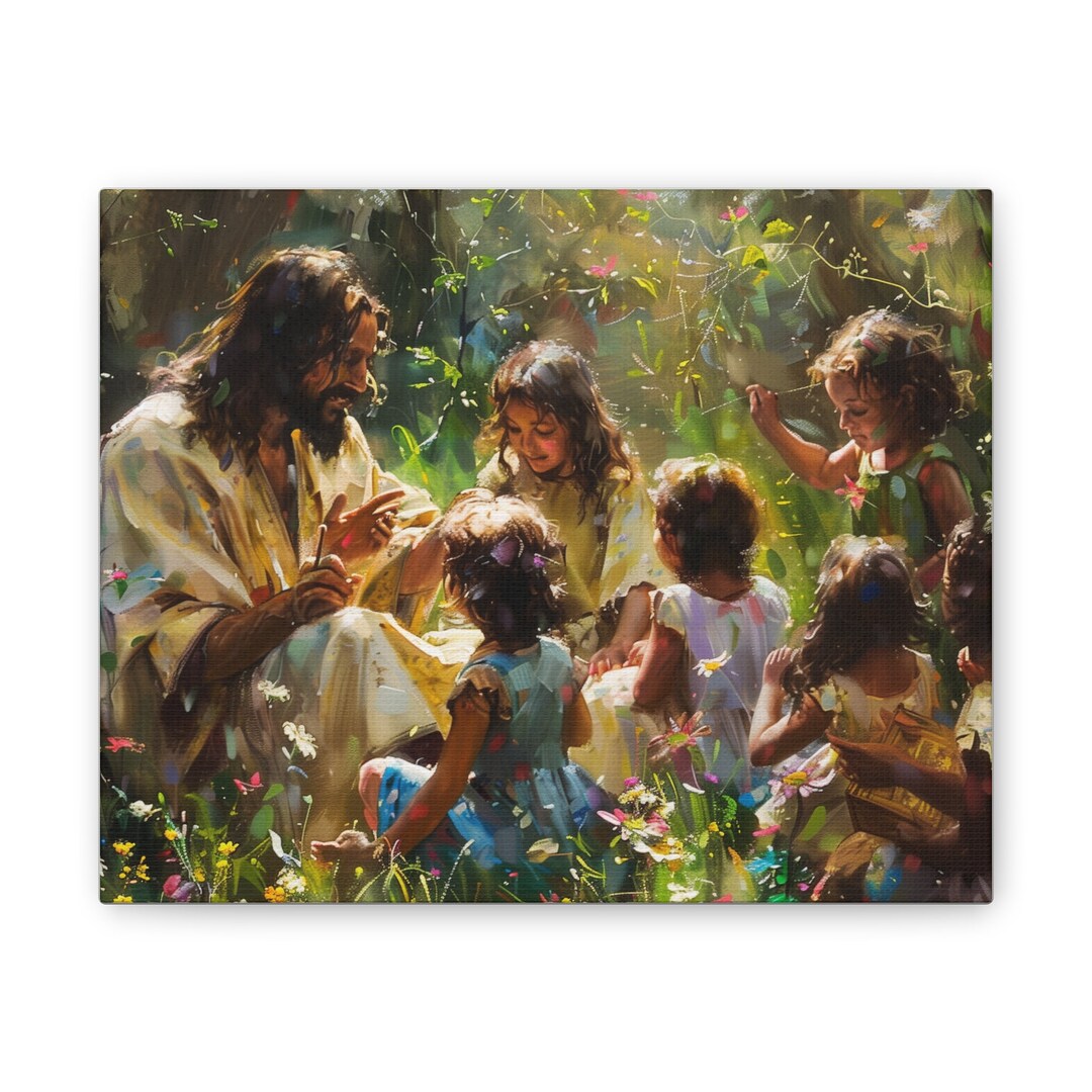 Let the Little Children Come to Me Canvas Print Jesus With Children Art ...