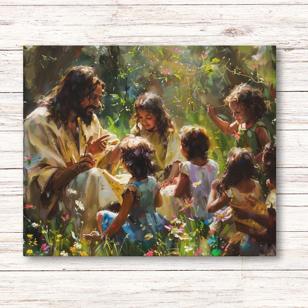 Let the Little Children Come to Me Canvas Print - Jesus With Children ...