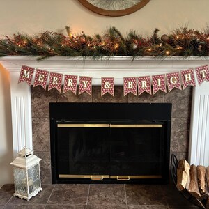 Merry Christmas Banner, Merry & Bright Banner, Christmas Garland for ...