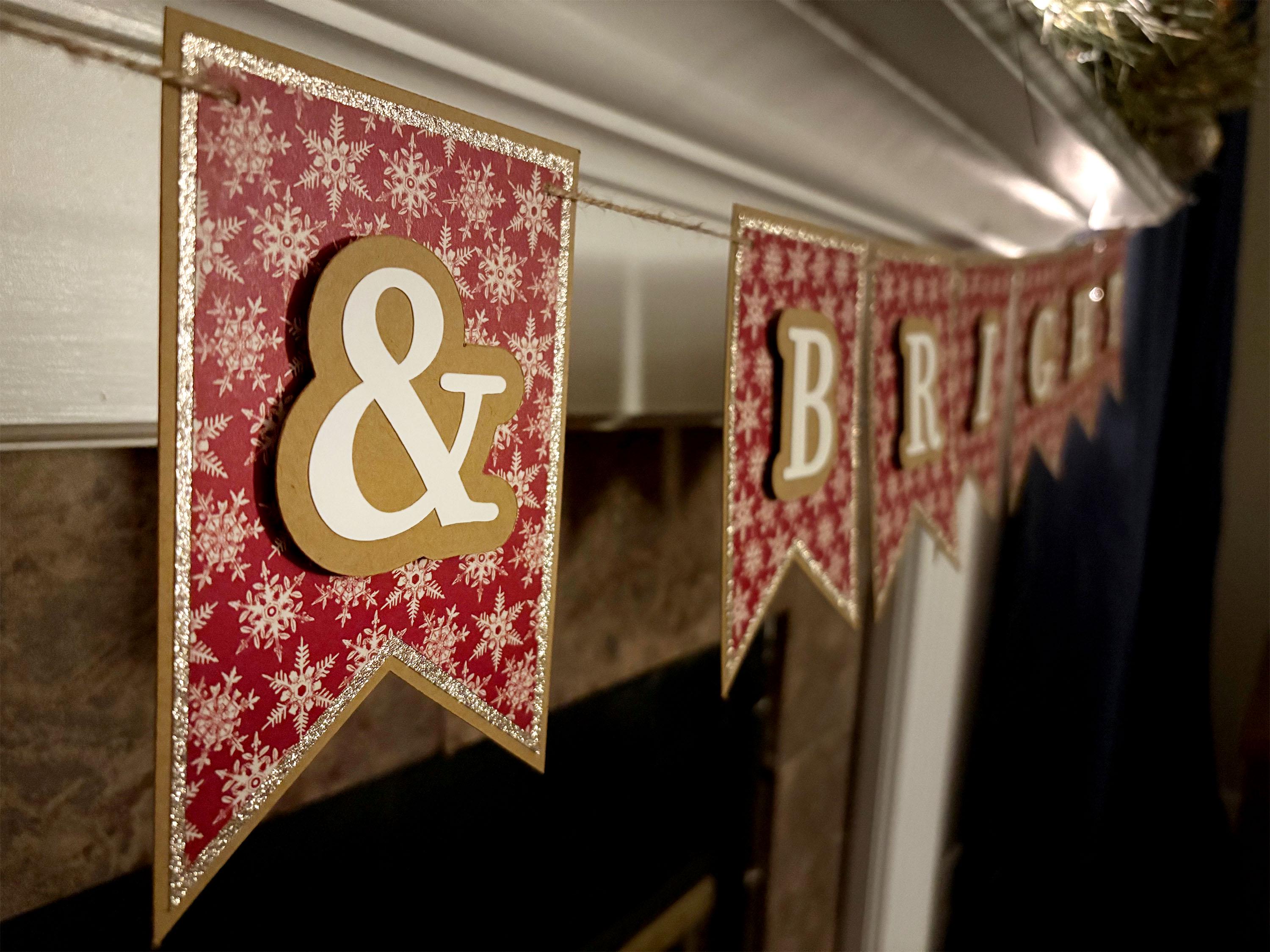 Merry Christmas Banner, Merry & Bright Banner, Christmas Garland for ...