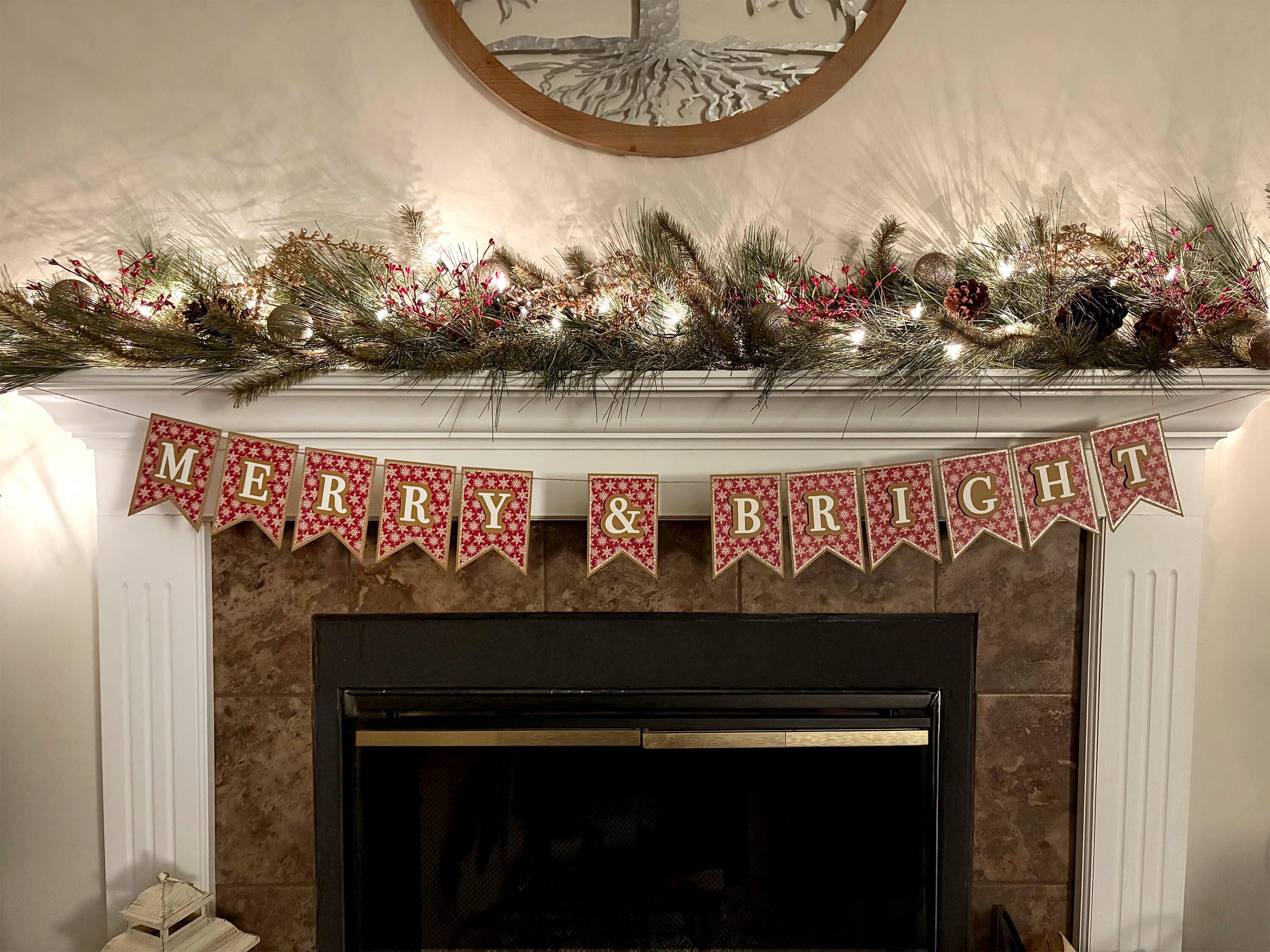 Merry Christmas Banner, Merry & Bright Banner, Christmas Garland for ...