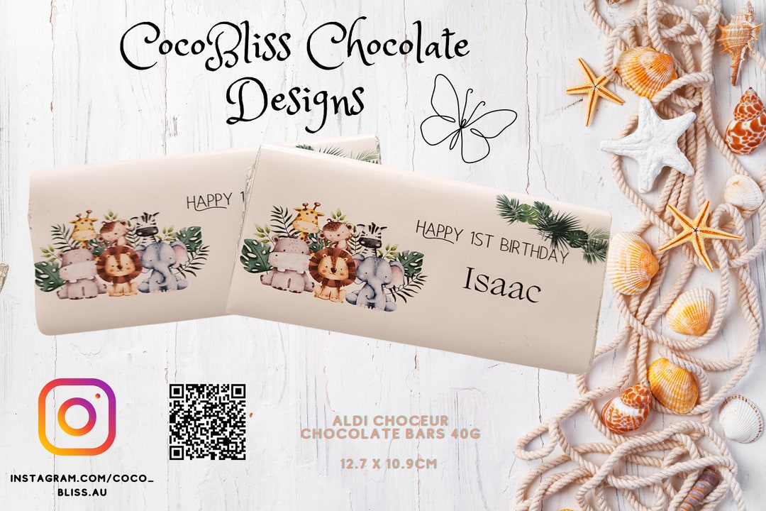 Personalized Animals / Zoo Aldi Choceur 40g Chocolate for Baby Shower ...