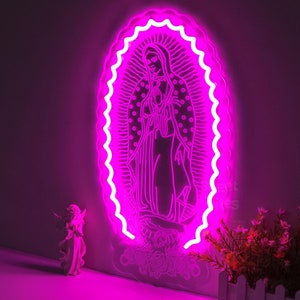 Virgin Mary Neon Sign,virgencita De Guadalupe Decor,guadalupe Wall Sign ...